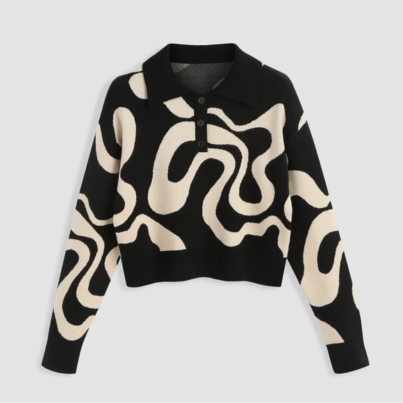 Cider | Sweaters | Cider Everyday Illusion Psychedelic Cropped Collar ...
